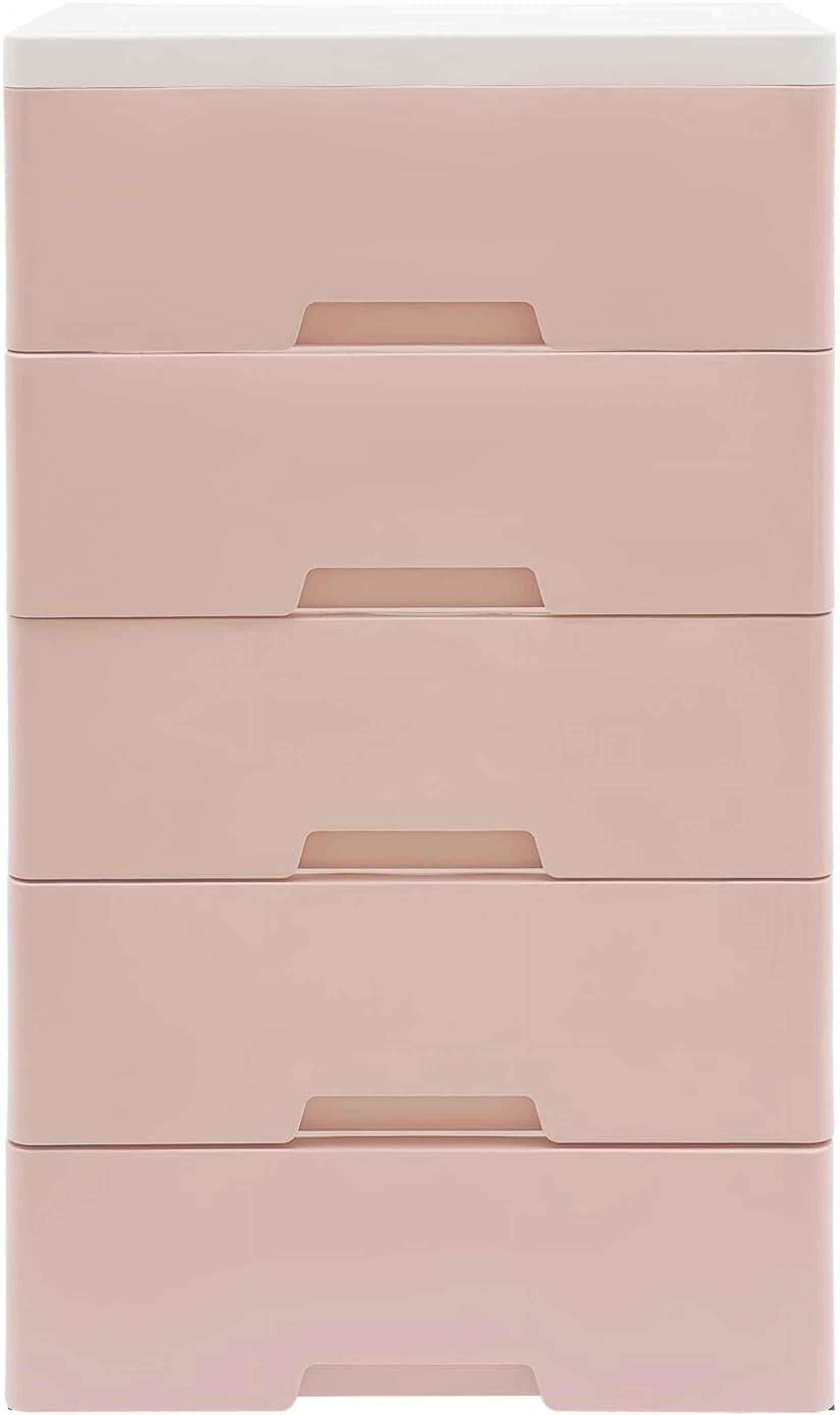 Plastic Drawers Dresser for Bedroom, Modern Storage Cabinet with 5 ...