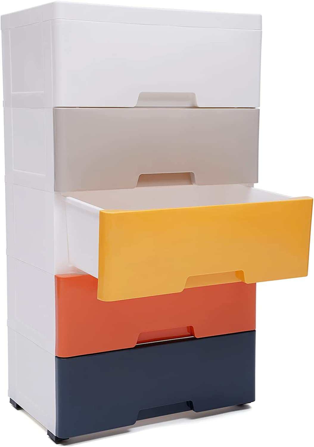 Plastic Drawers Dresser Storage Cabinet 5 Drawer Stackable Vertical ...