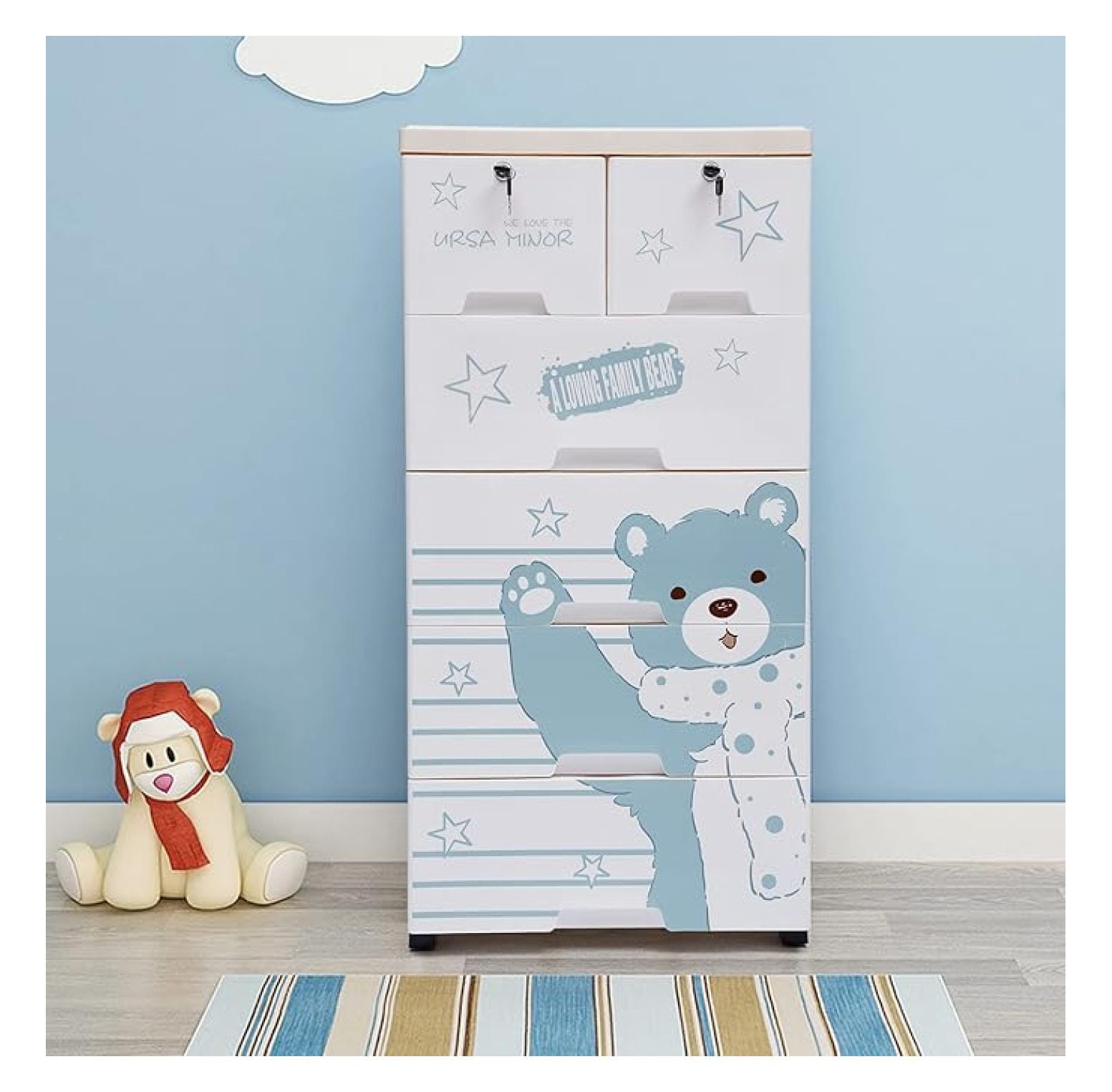 Plastic Drawers Dresser Storage Cabinet with 6 Drawers,Closet Dresser ...