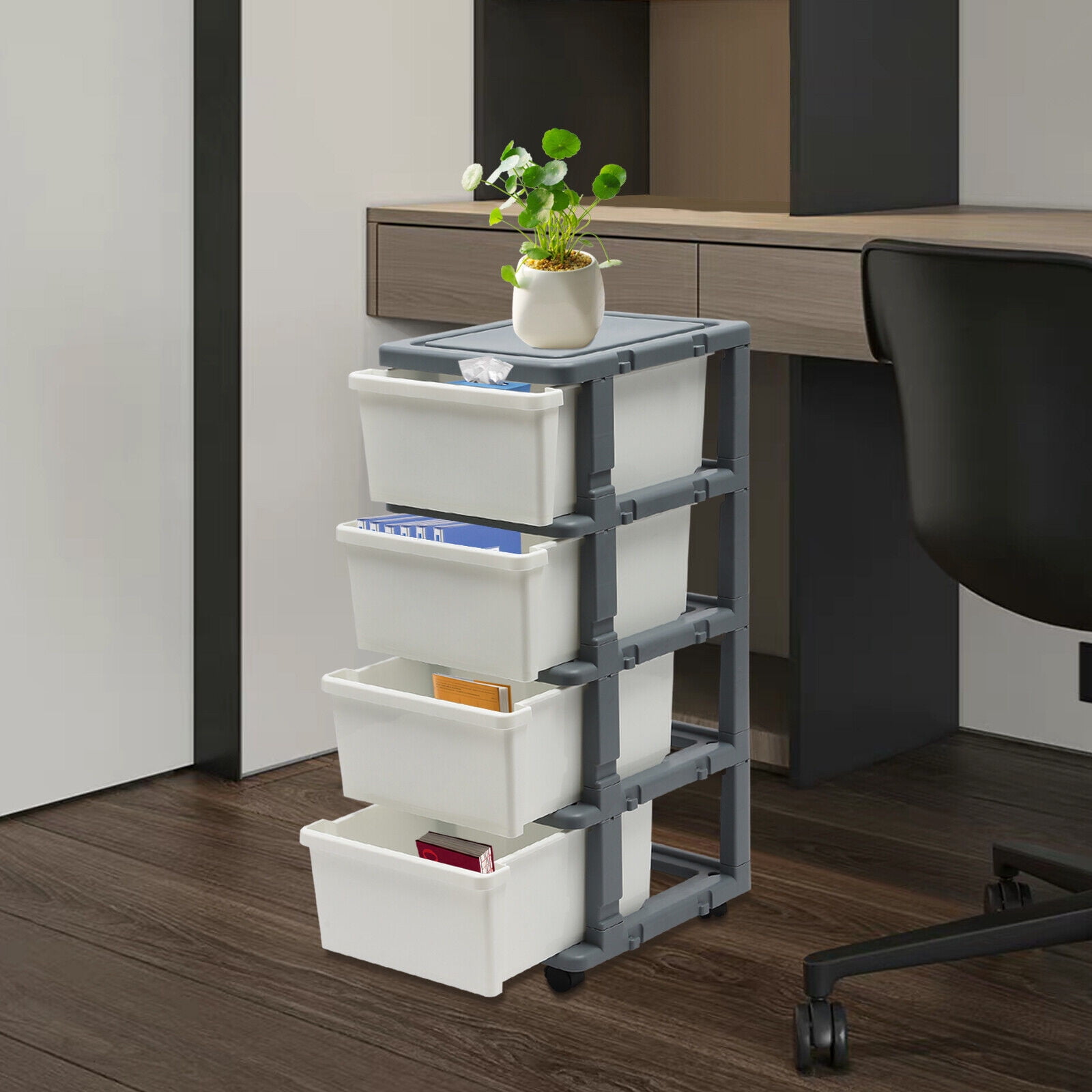 Plastic Drawers Dresser with 4 Drawers Plastic Tower Closet Organizer ...