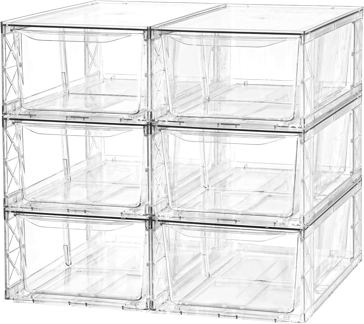 Plastic Drawers Storage, 8 Pack Clear Stackable Storage Drawers ...