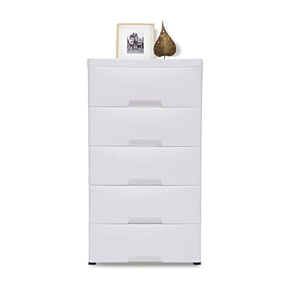 Plastic Drawers Storage Cart 5 Drawer Stackable Vertical Containers ...