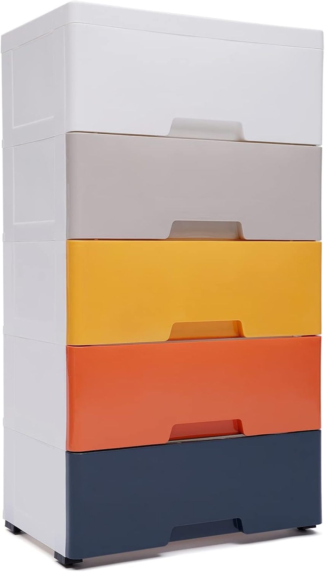 Plastic Drawers Storage Cart 5 Drawer Stackable Vertical Containers ...