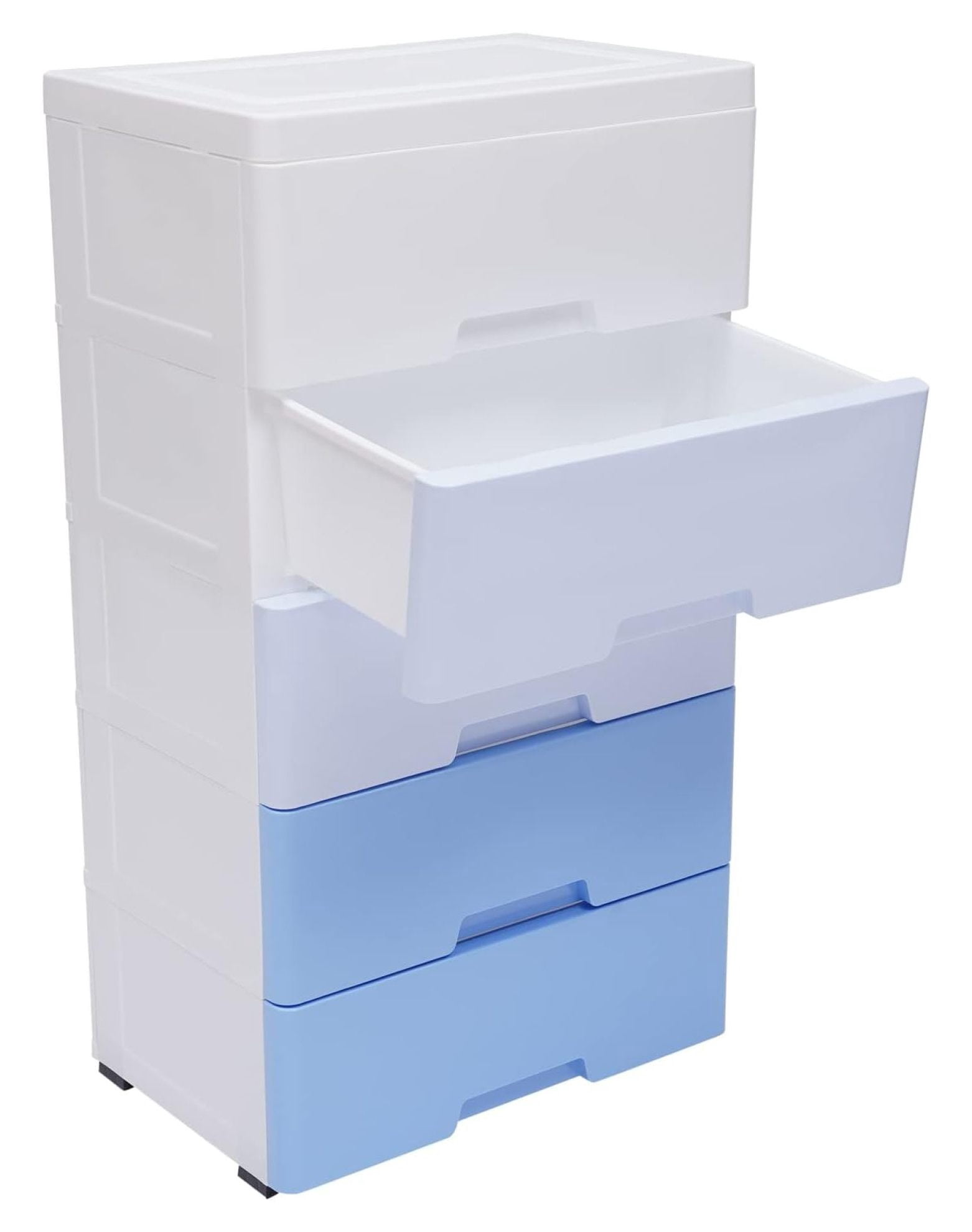 Plastic Drawers Storage Cart Mobile Cabinet with Casters, 5 Drawer ...