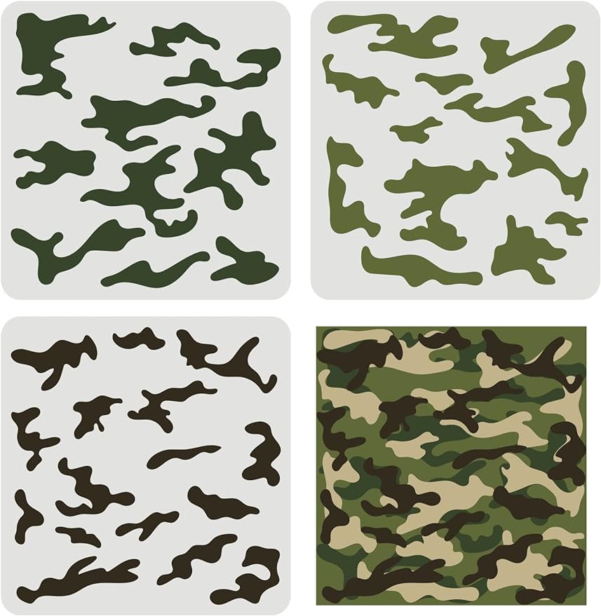 Plastic Drawing Painting Stencils Templates Sets Square Floral Pattern ...