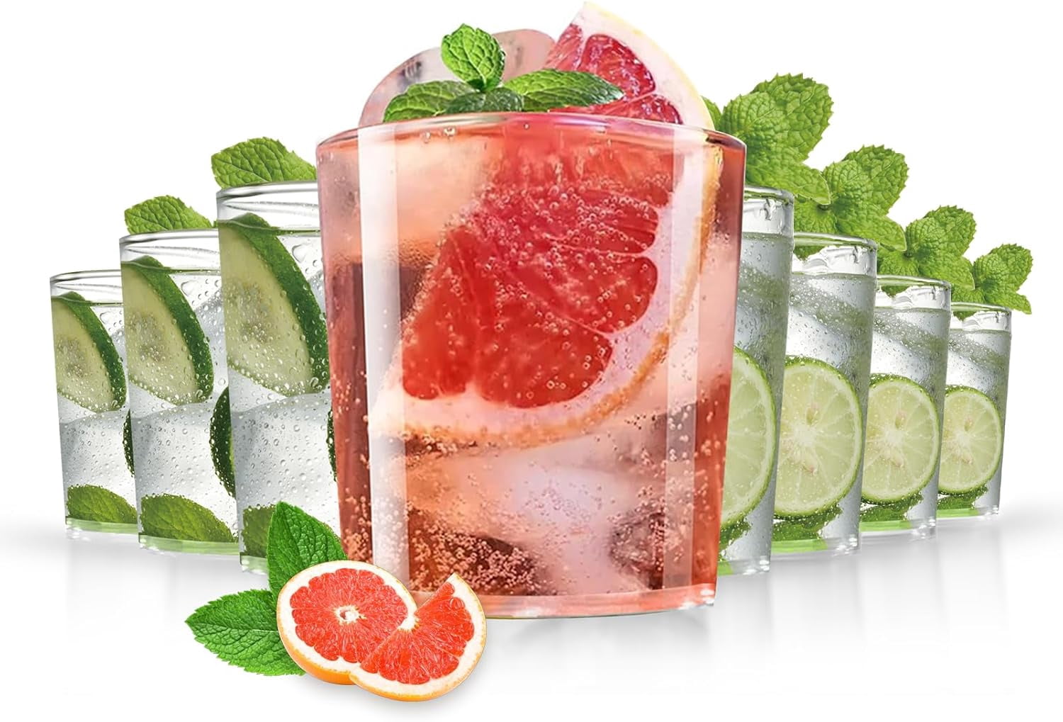Plastic Drinking Glasses (Set of 12) 14 oz Clear Reusable Plastic ...