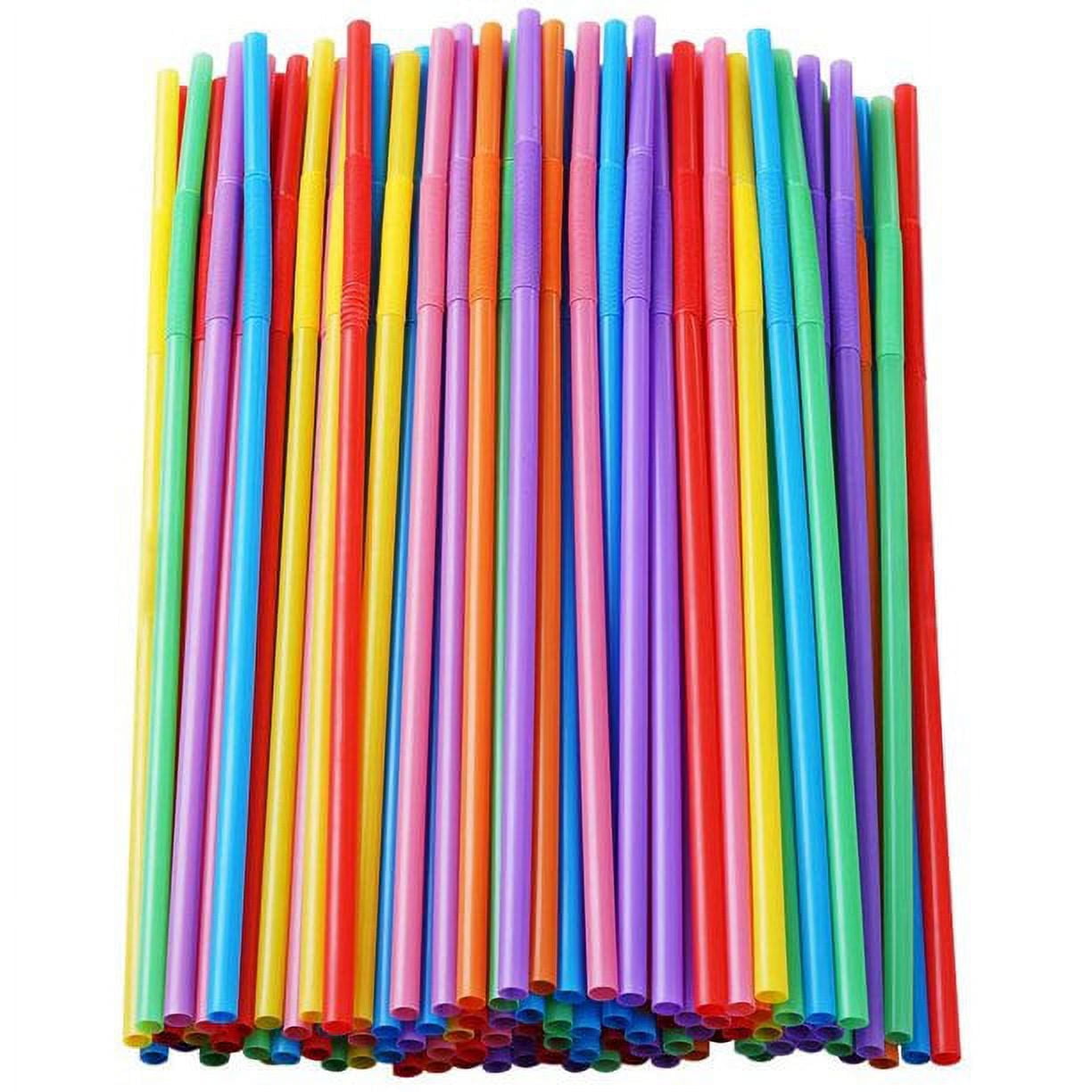 Plastic Drinking Straws, 10.24 Inches Extra Long Flexible Disposable ...