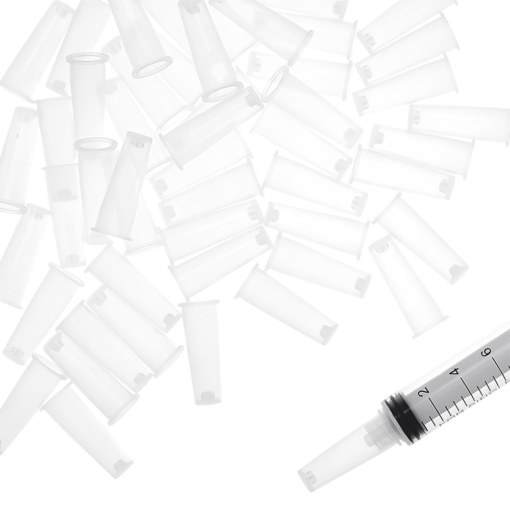 Plastic Dust Cap Syringe Barrel Tip Caps White 31.5x8~13mm Hole: 9mm ...