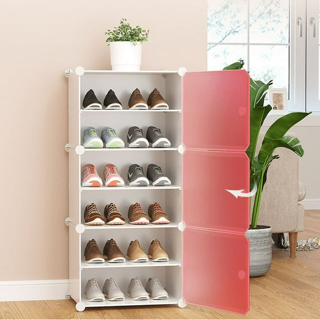 Plastic Dustproof Shoe Cabinet D I Y Multilayer Shoe Rack Storage Shoes ...