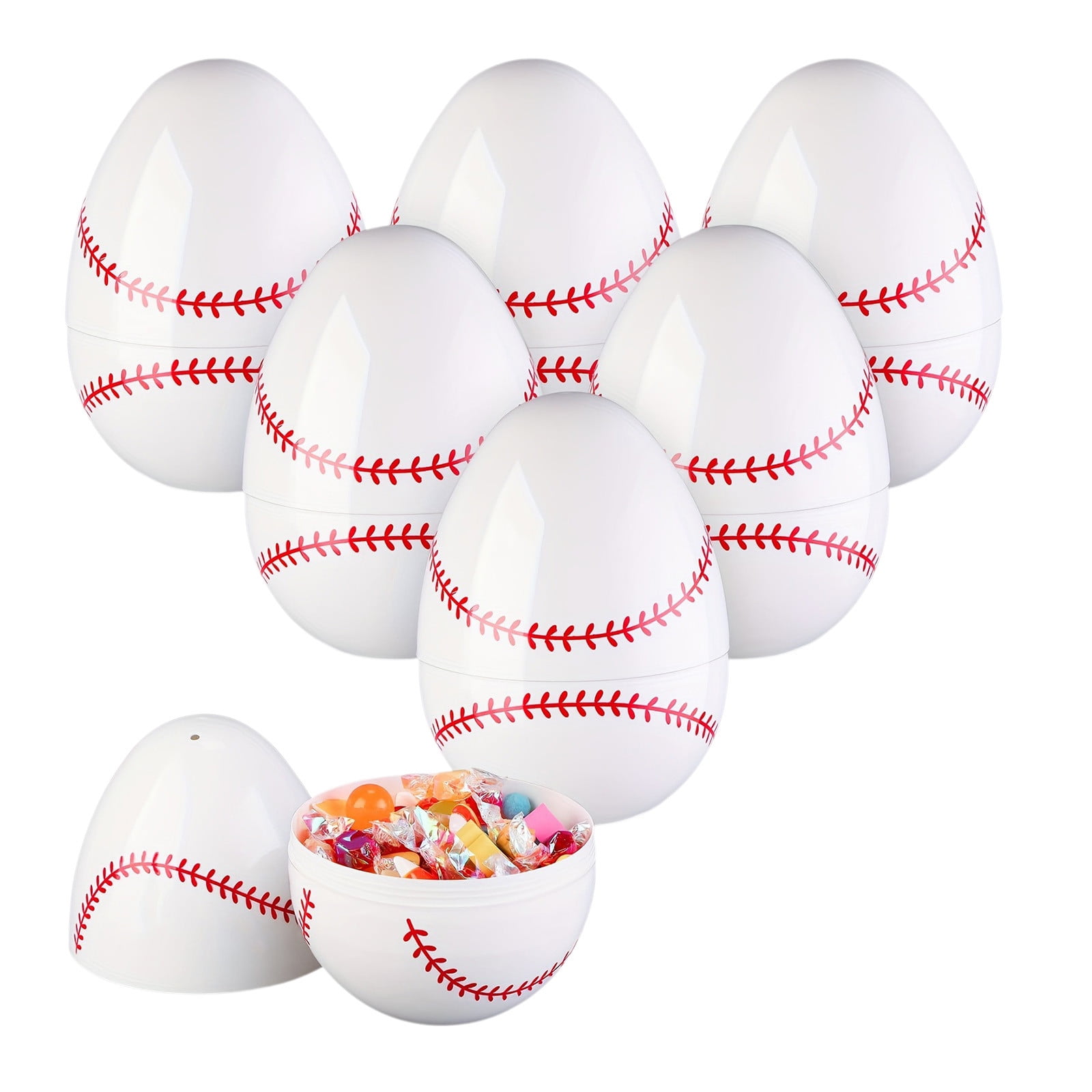 Plastic Easter Egg, 6 pcs Assorted Sports Balls Egg Shells for Filling ...