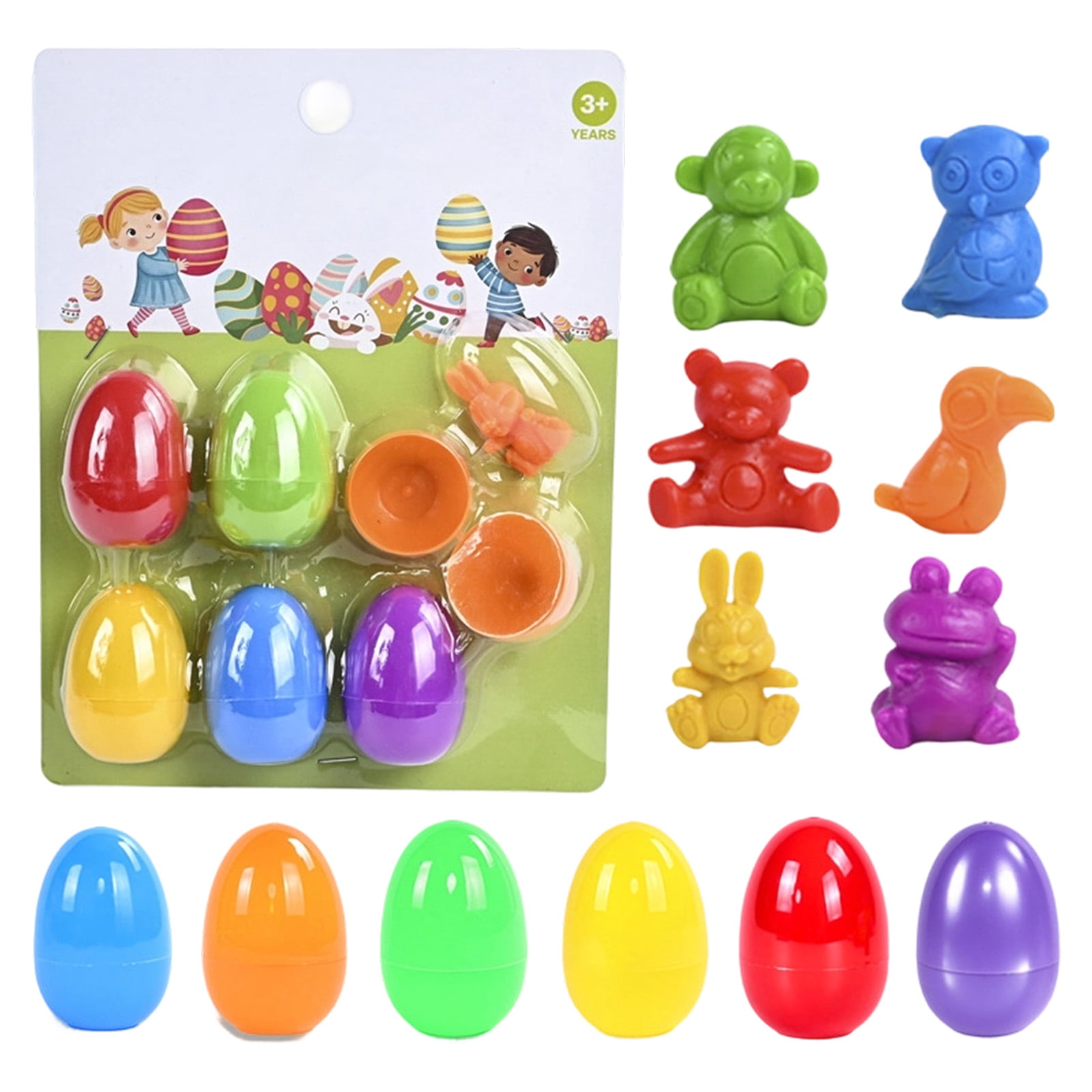 Plastic Easter Egg Toy Set with Insect Figurines, 12 Multicolor Eggs ...