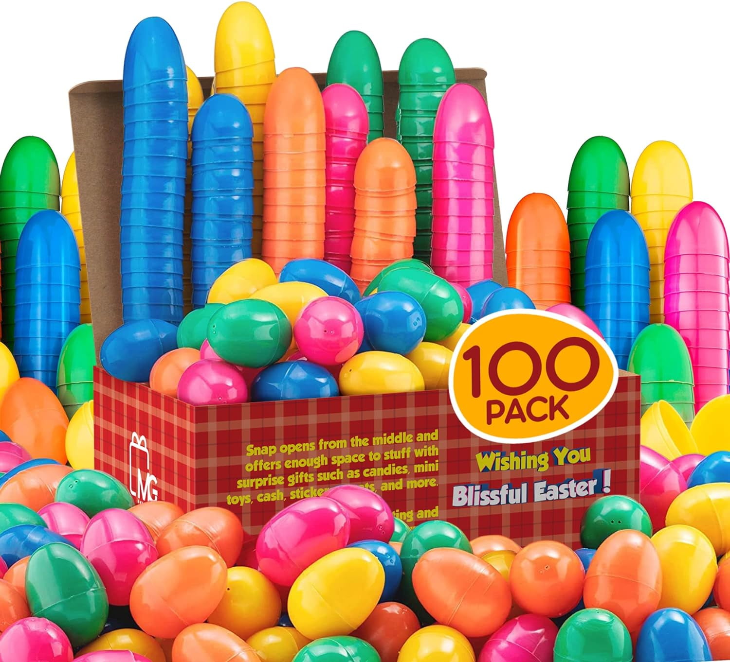 Plastic Easter Eggs Bulk 100 Empty Multi-Color Set, Designed For ...