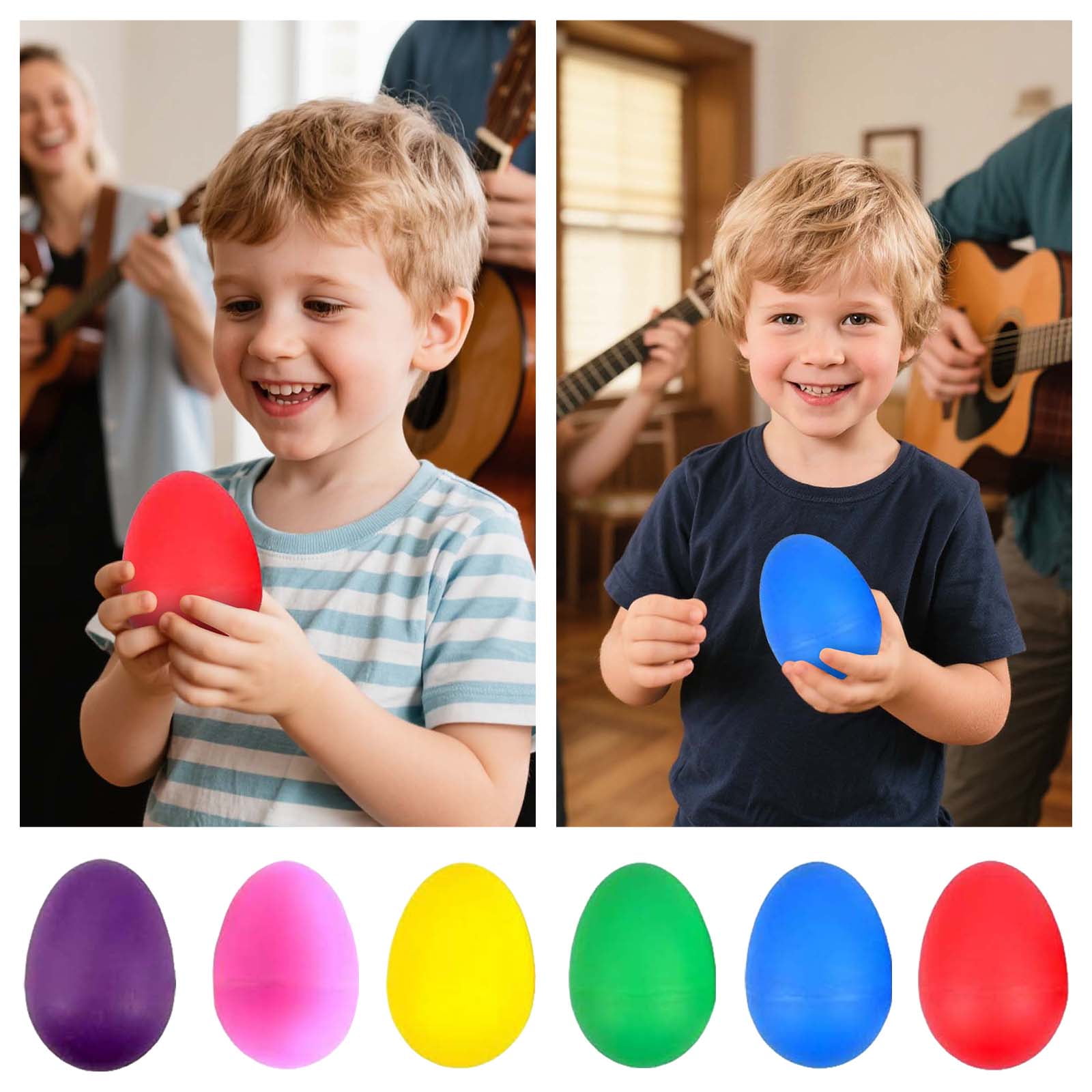 Plastic Egg Shakers Percussion Musical Egg Maracas Easter Egg Kids Toys ...