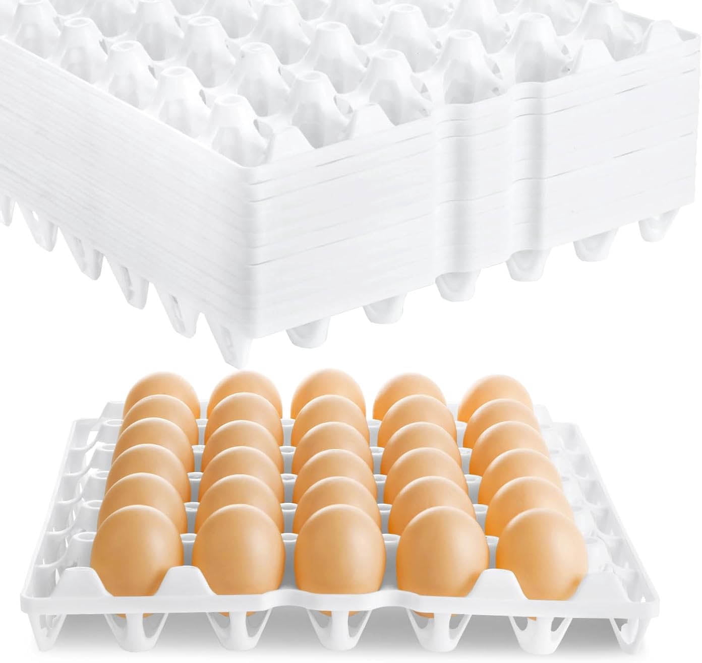 Plastic Egg Tray Egg Crates, Stackable Egg Cartons Flats Each Holds 30 ...
