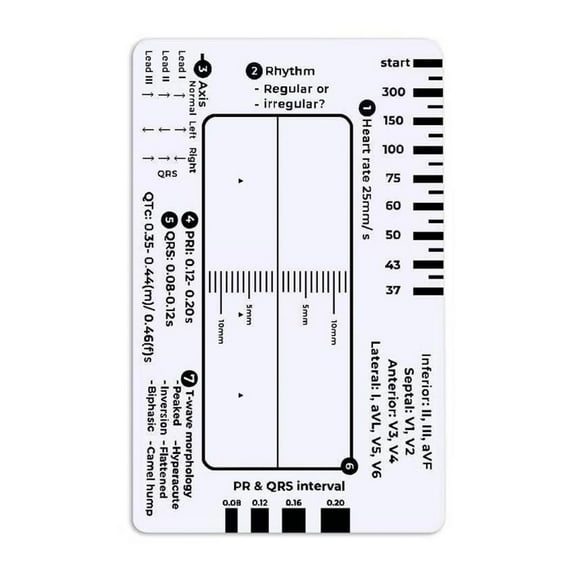 Plastic Electrocardiogram 7 Step Ruler Card For Precise Measurements ...