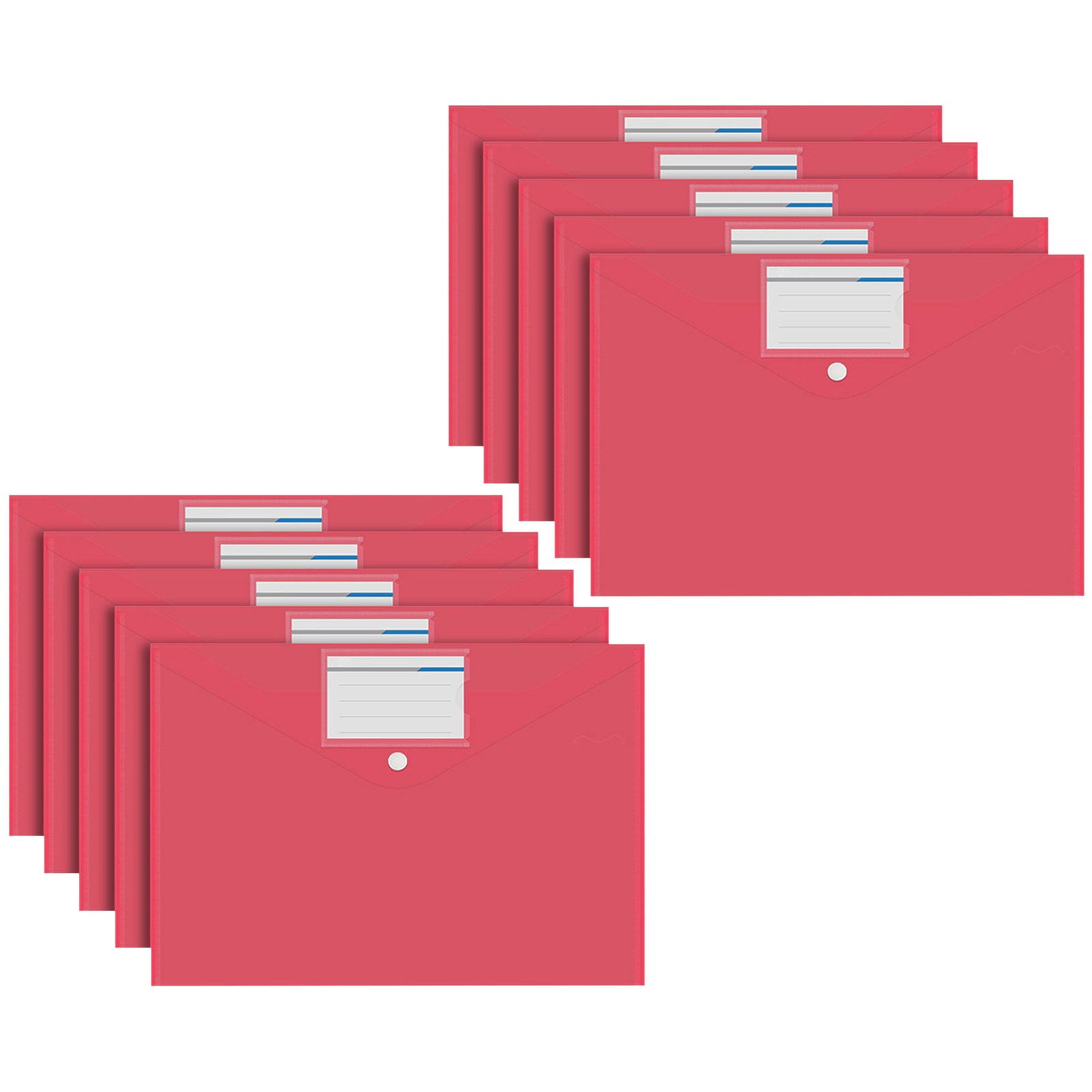 Plastic Envelopes 10 Pack A4 Letter Size Plastic File Folder With Label ...