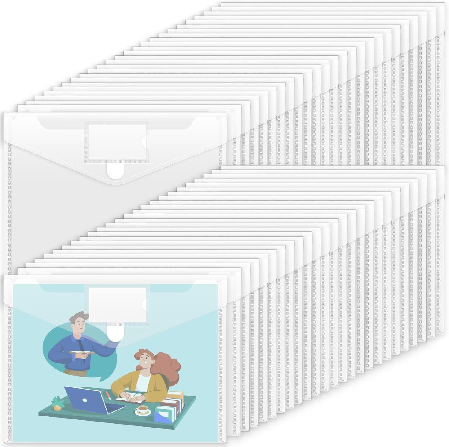 Plastic Envelopes File Folders, Clear Folder for Document US Letter A4 ...
