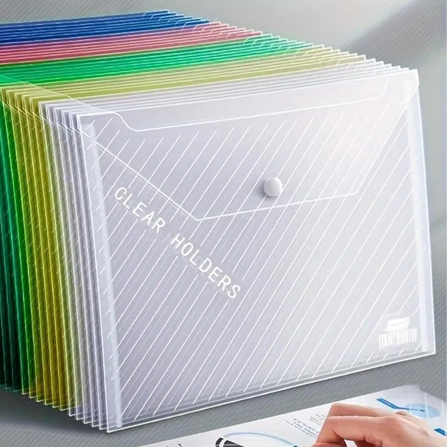 Plastic Envelopes File Folders, Clear Folder for Document US Letter A4 ...