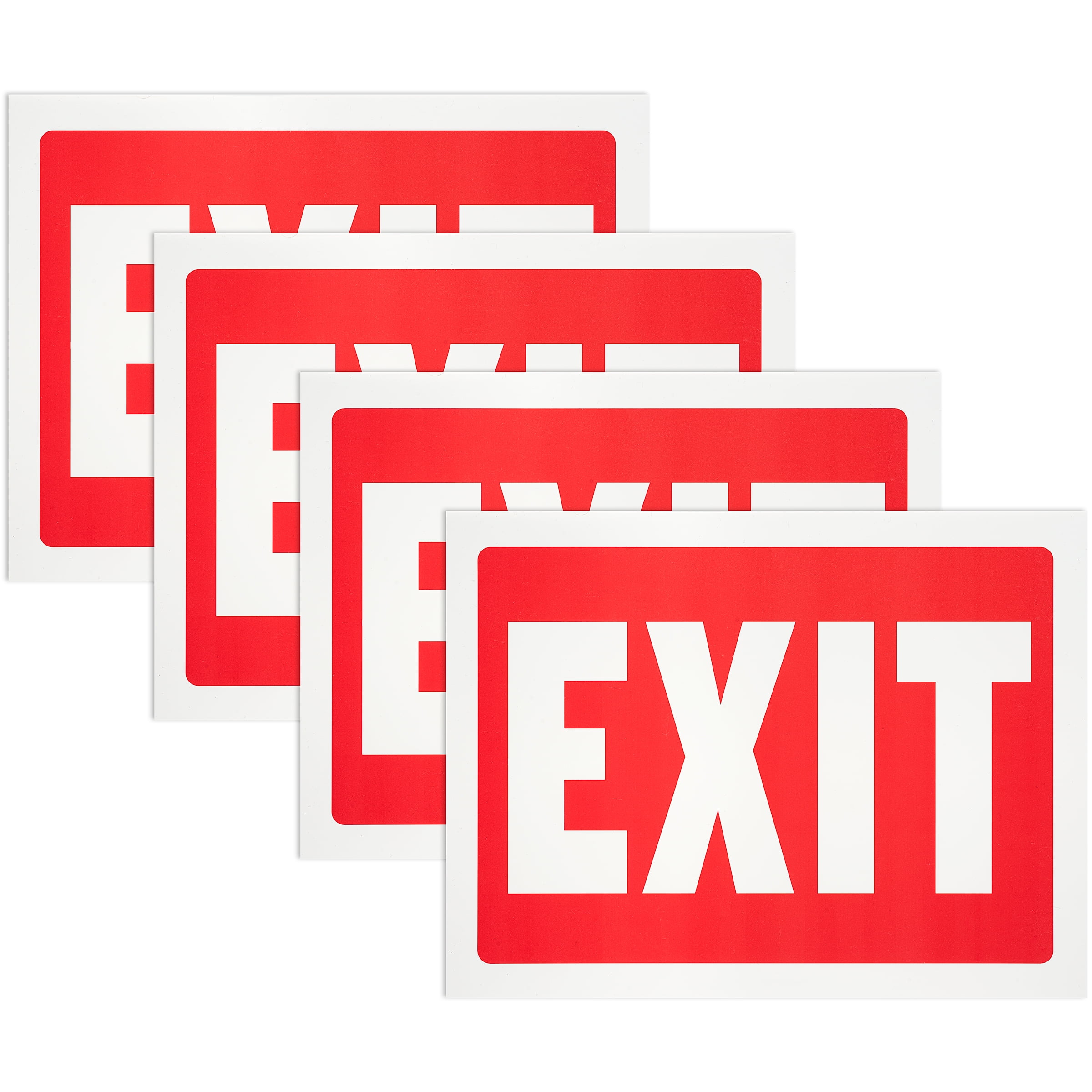 Plastic Exit Sign - Red and White, 9 x 12 Inches, Waterproof Heavy Duty ...