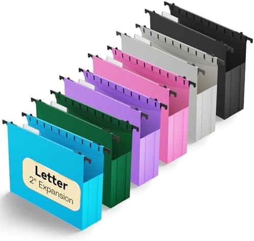 Plastic Expandable Hanging File Folder Letter Size,Heavy Duty 3 Inch ...