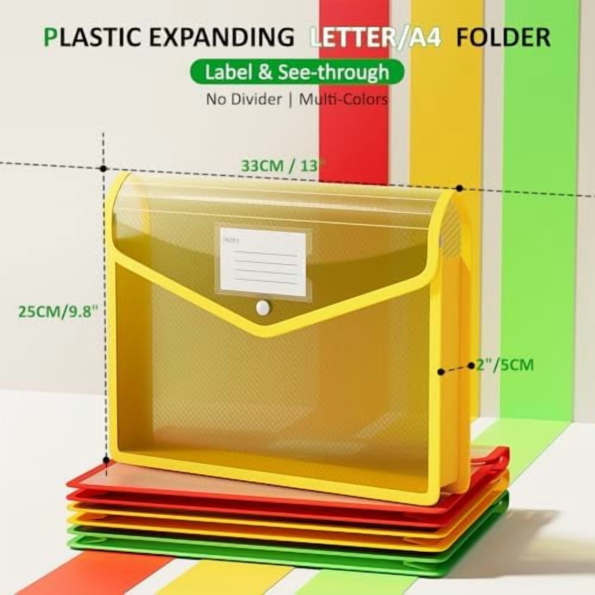 Plastic Expanding File Folder, Transparent envelopes with Snap Closure ...