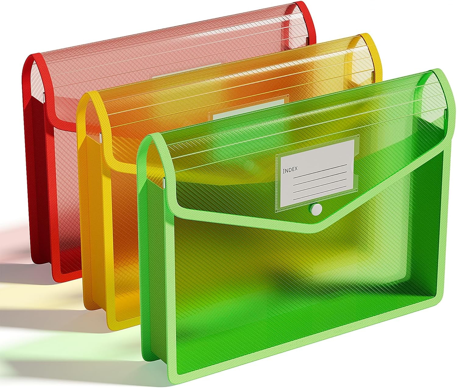 Plastic Expanding File Folder, Transparent envelopes with Snap Closure ...