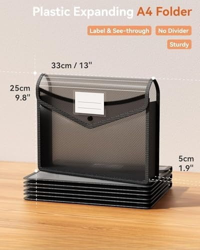 Plastic Expanding File Folder, Transparent envelopes with Snap Closure ...