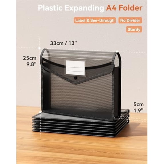 Plastic Expanding File Folder, Transparent envelopes with Snap Closure ...