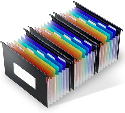 Plastic Expanding Hanging File Folders, 7 Innovative 1.2" Accordion ...