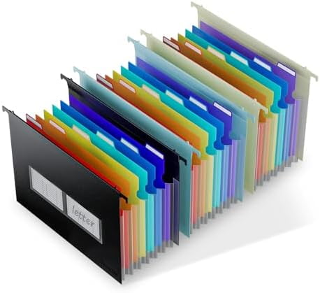 Plastic Expanding Hanging File Folders, 7 Innovative 1.2" Accordion ...