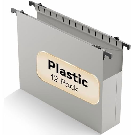 Plastic Extra Capacity Hanging File Folder Letter Size,12 Pack ...