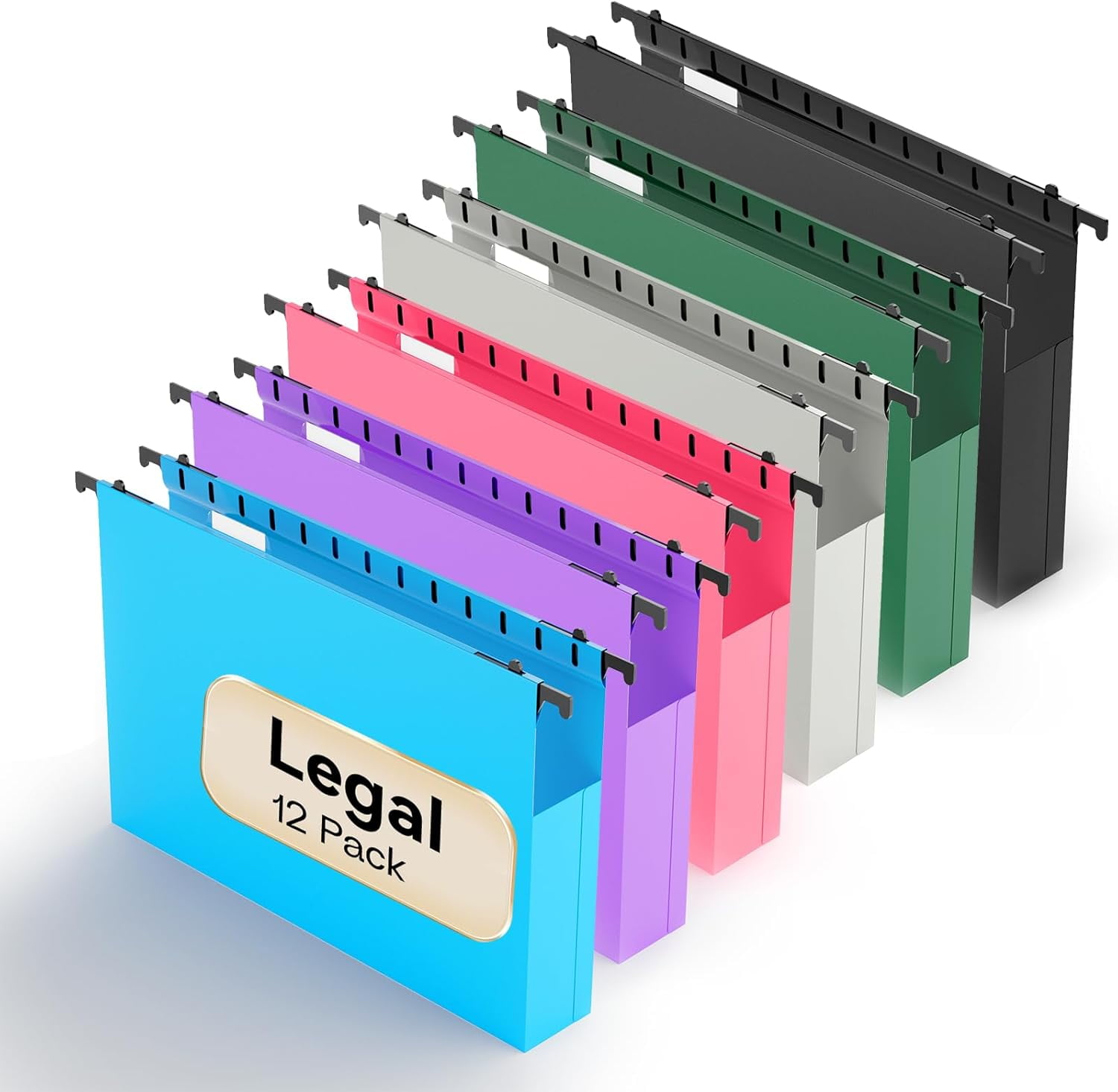 Plastic Extra Capacity Legal Size Hanging File Folders,12 Pack ...