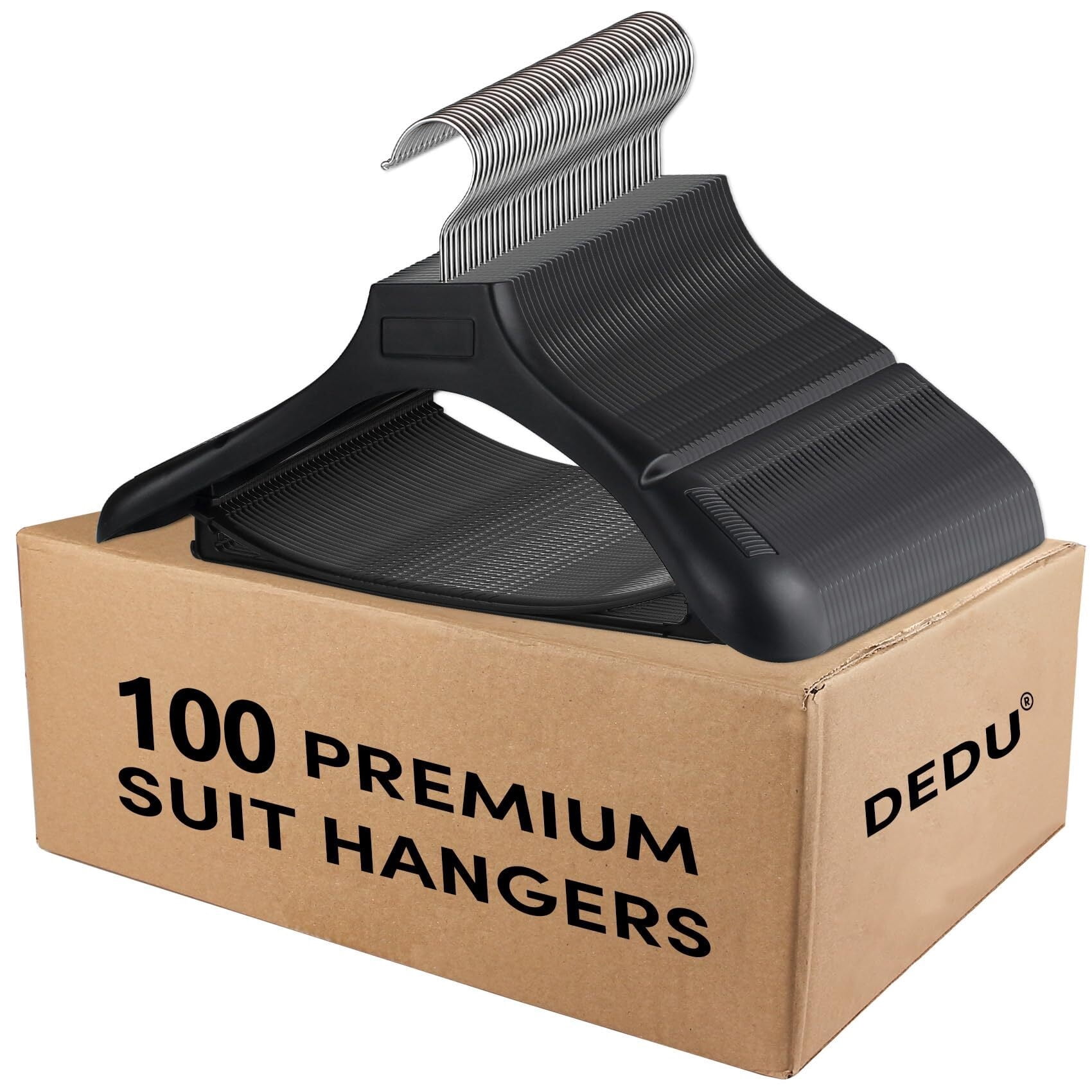 Plastic Extra Wide Suit Hangers, Pack of 15, Width: 17.7",Notched ...