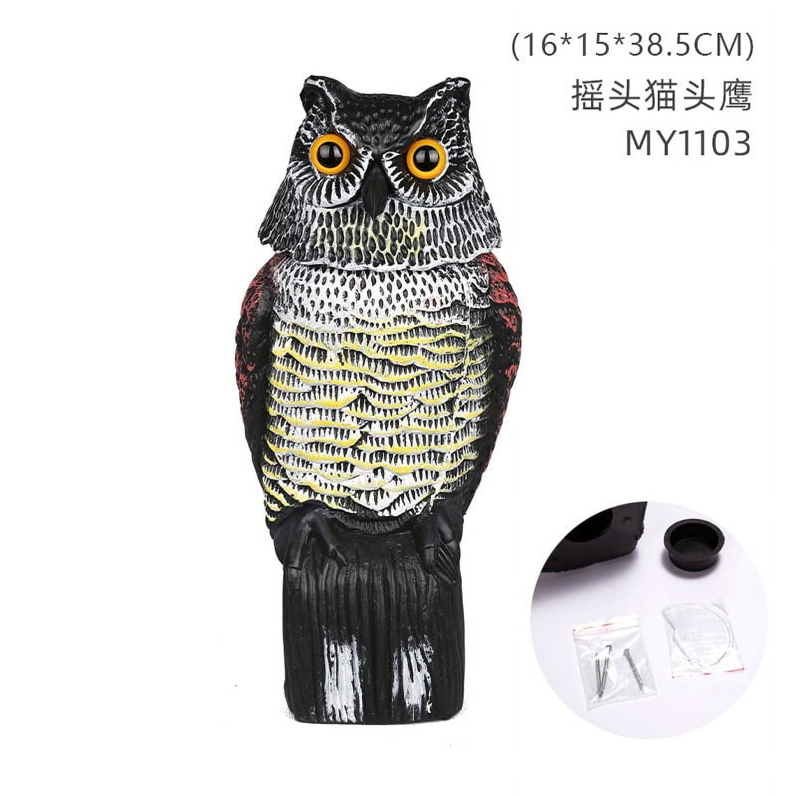 Plastic Fake Owl Wagging Head Outdoor Statues 16.5 Inch, Bird Scarecrow ...