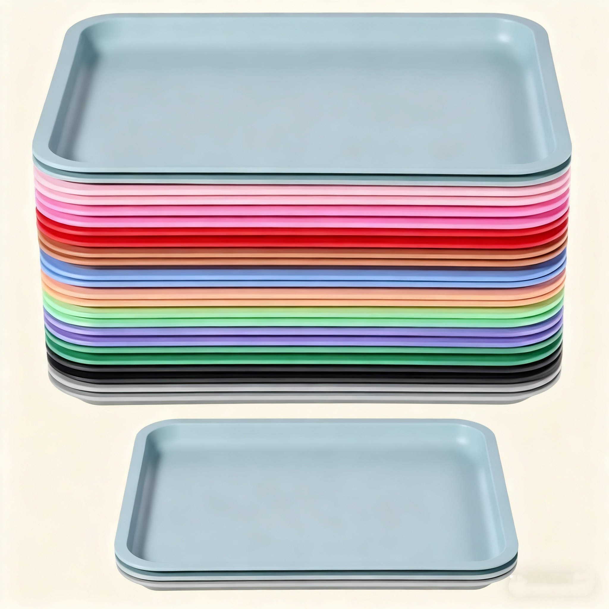 Plastic Fast Food Trays Bulk Colorful Restaurant Serving Trays ...
