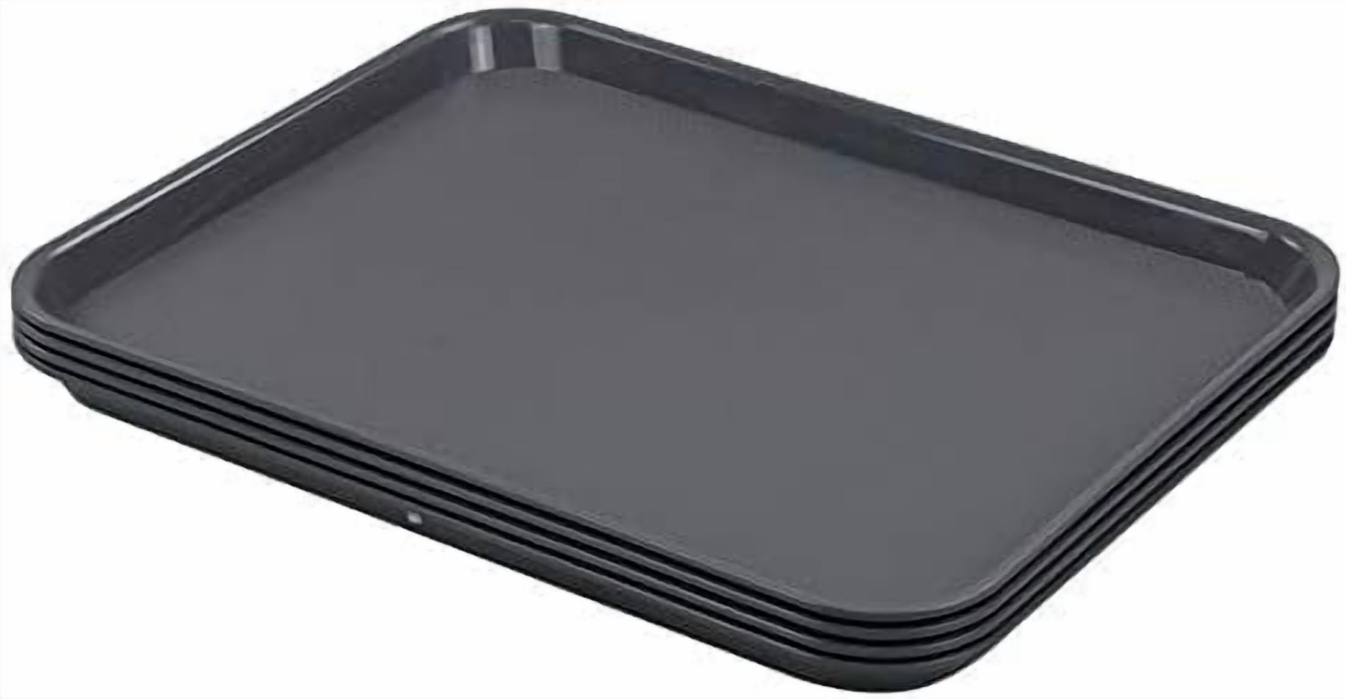 Plastic Fast Food Trays, Cafeteria Trays, 4 Pack Serving Trays (Grey ...