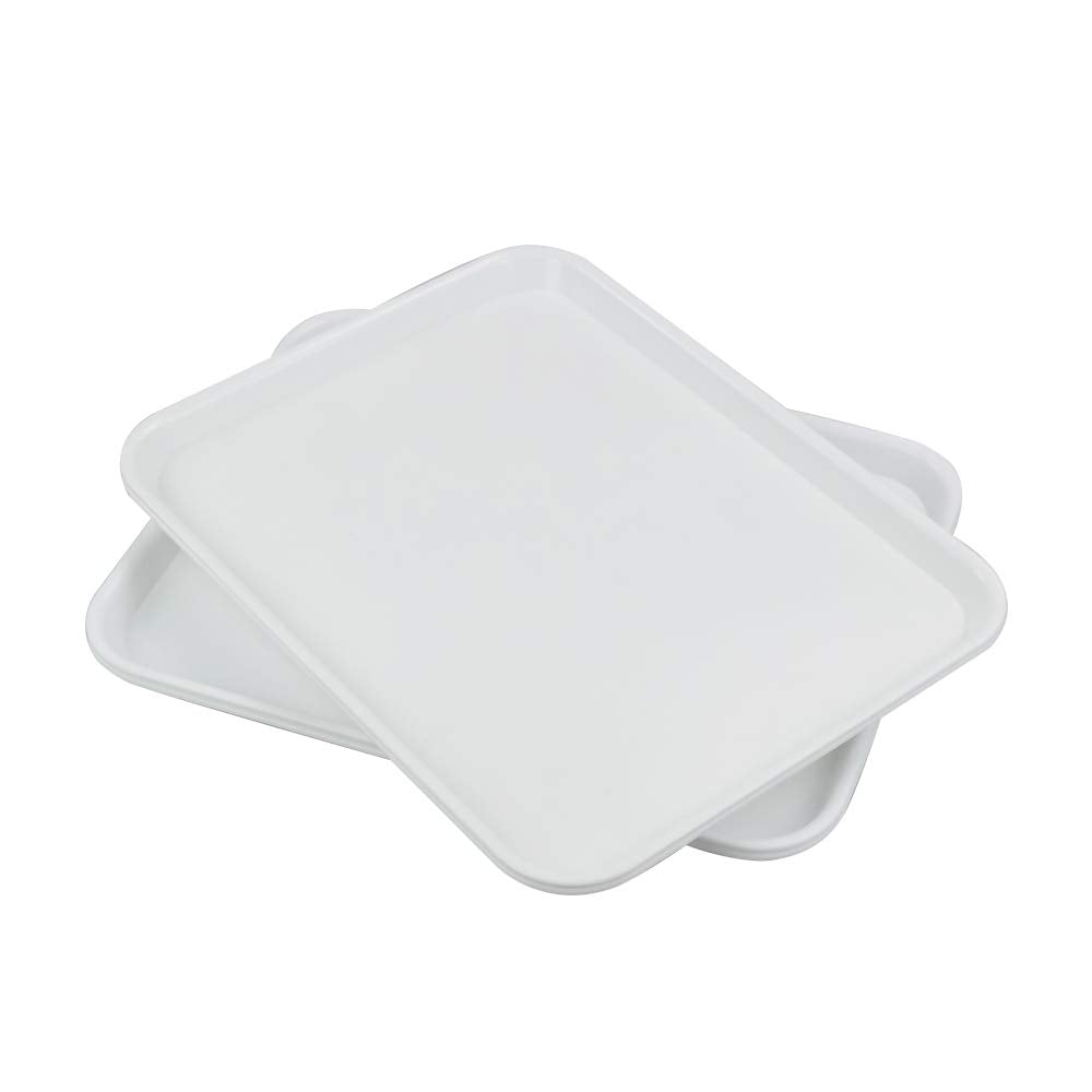Plastic Fast Food Trays, Cafeteria Trays, 4 Pack Serving Trays (White ...