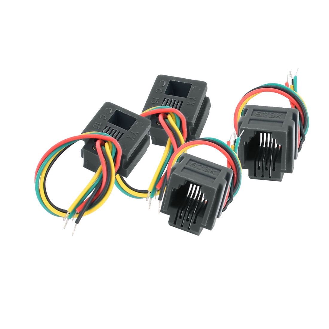 Plastic Female Plug RJ11 6P4C Telephone Cable Adapter w 4x18cm Wire ...