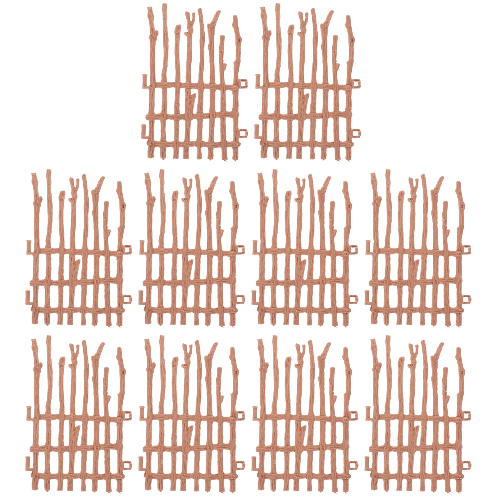 Plastic Fence Models Miniature Fairy Garden Toy Dollhouse Fencing Brown ...