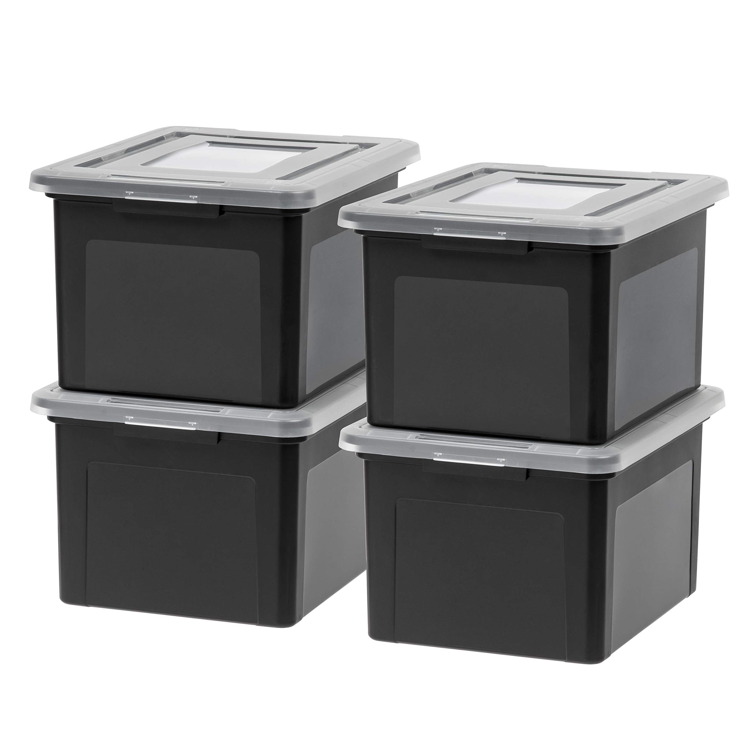 Plastic File Box with Lid, 35 Qt Letter/Legal Hanging File Organizer ...