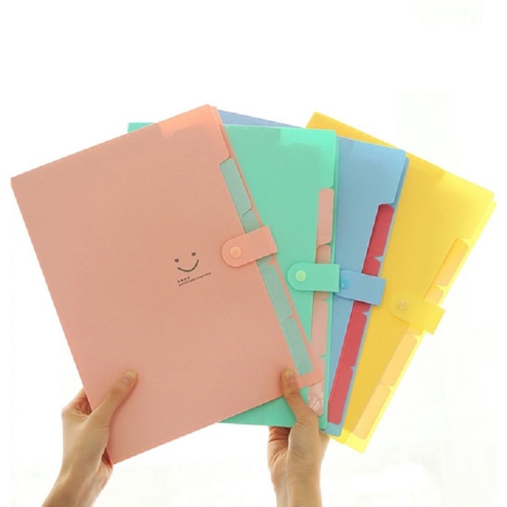 Plastic File Folders A4 Size Snap Closure Accordion Folder Document ...