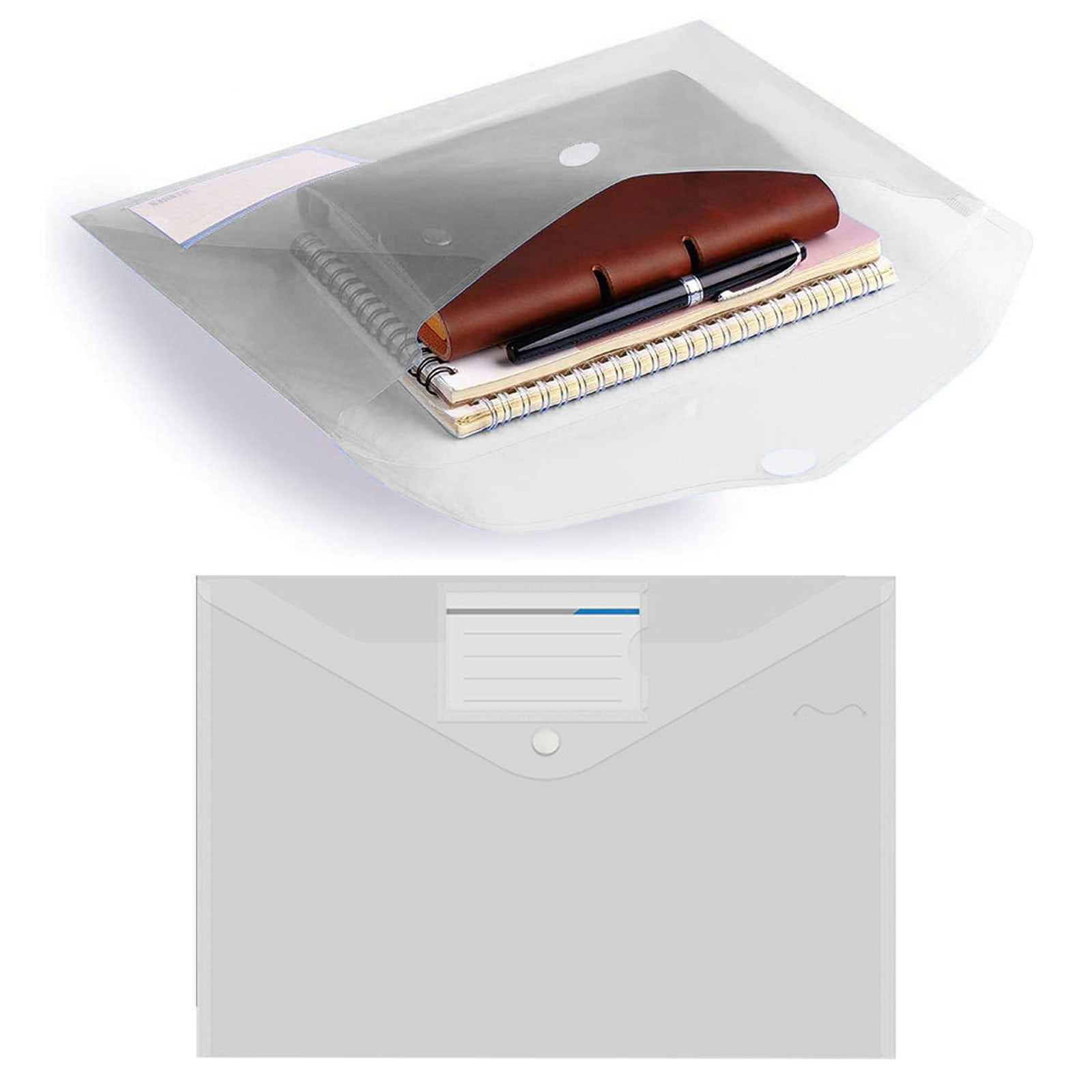 Plastic File Folders With Snap Closure 10 Pack Plastic Envelopes A4 ...