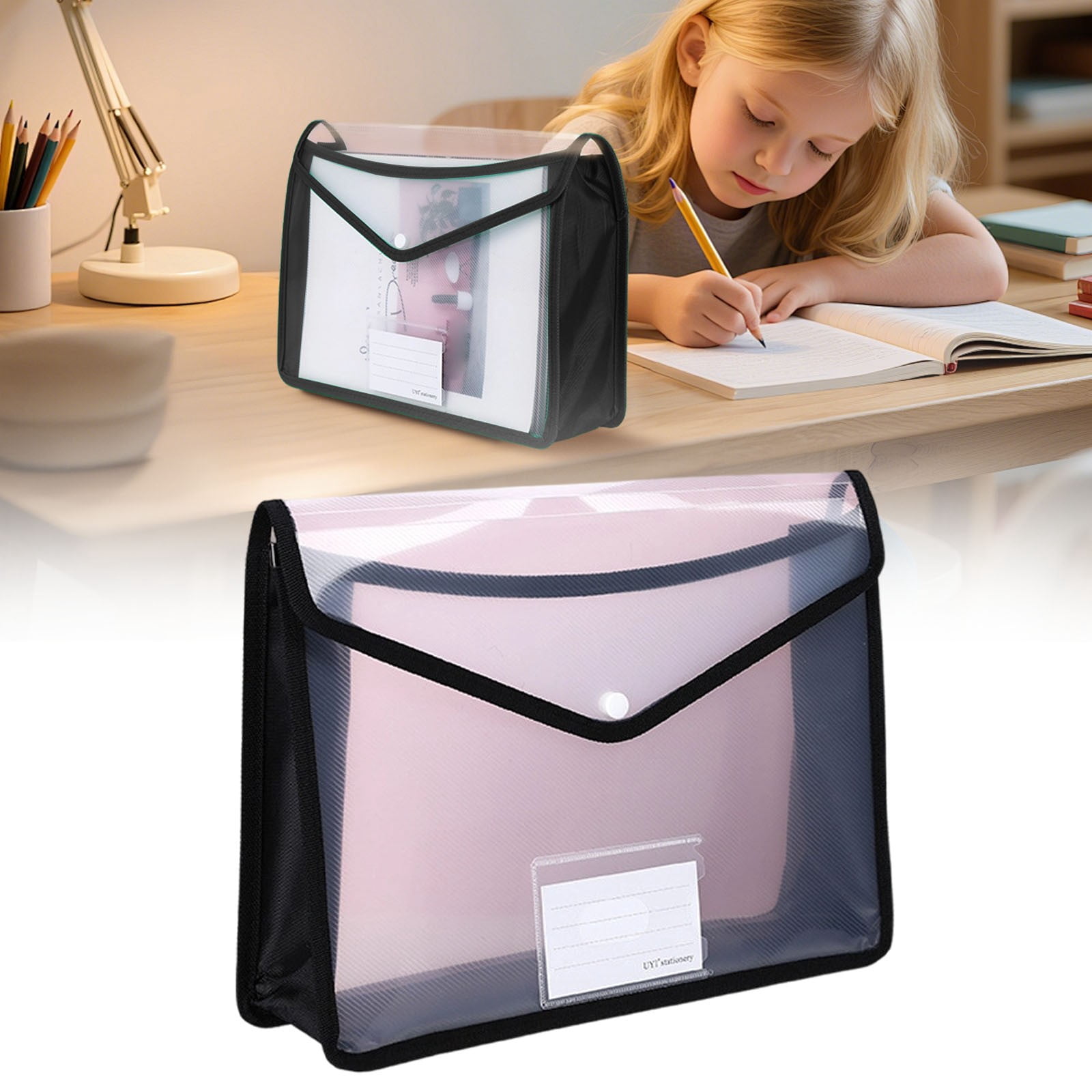 Plastic File Folders, Transparent Expanding File Folder with Snap ...