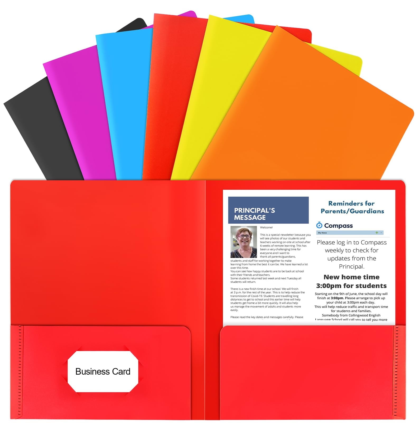 Plastic File Folders with Pockets, Letter Size Colored Folders for ...