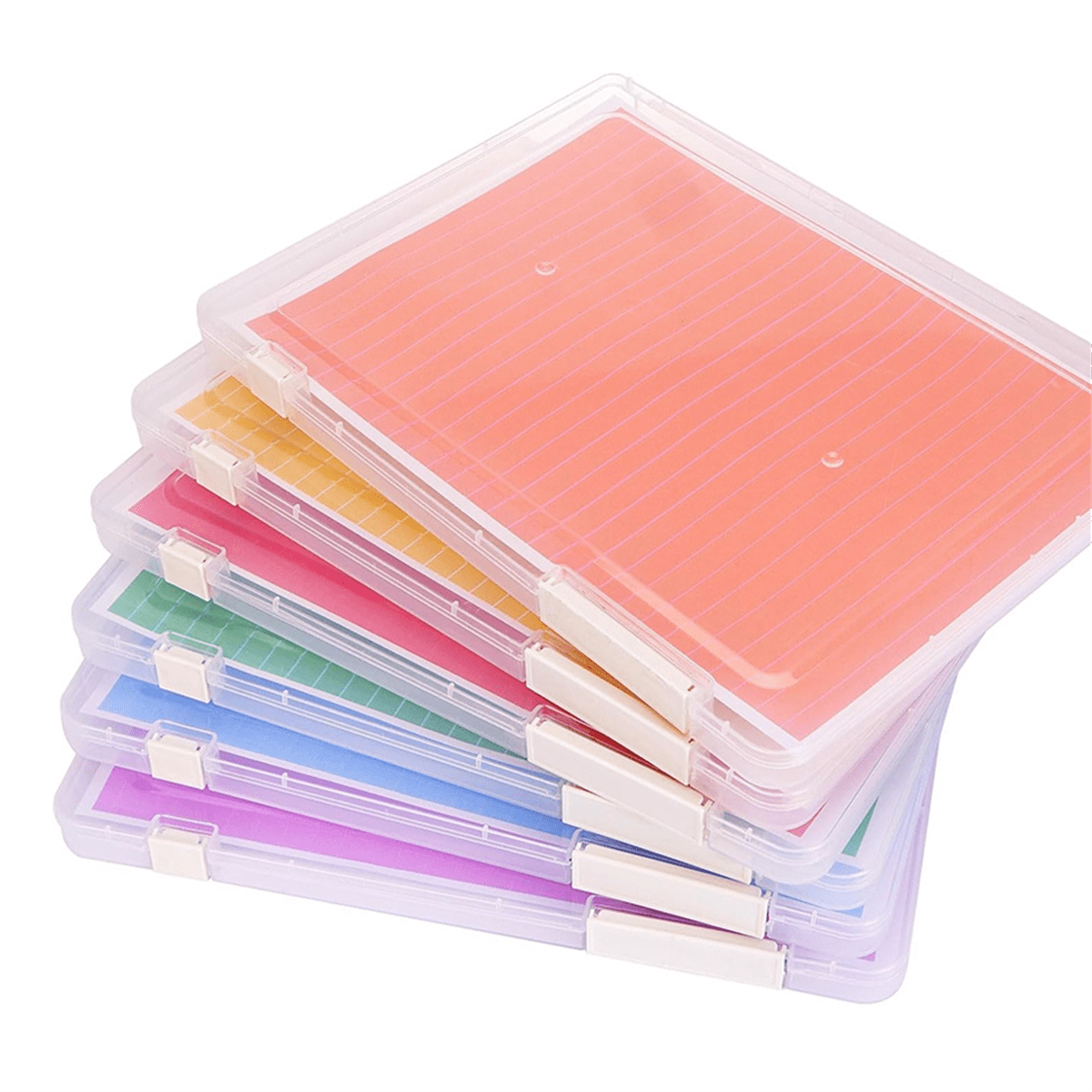 Plastic File Storage Box, 6 Pack A4 Paper Storage Boxes with Two Types ...