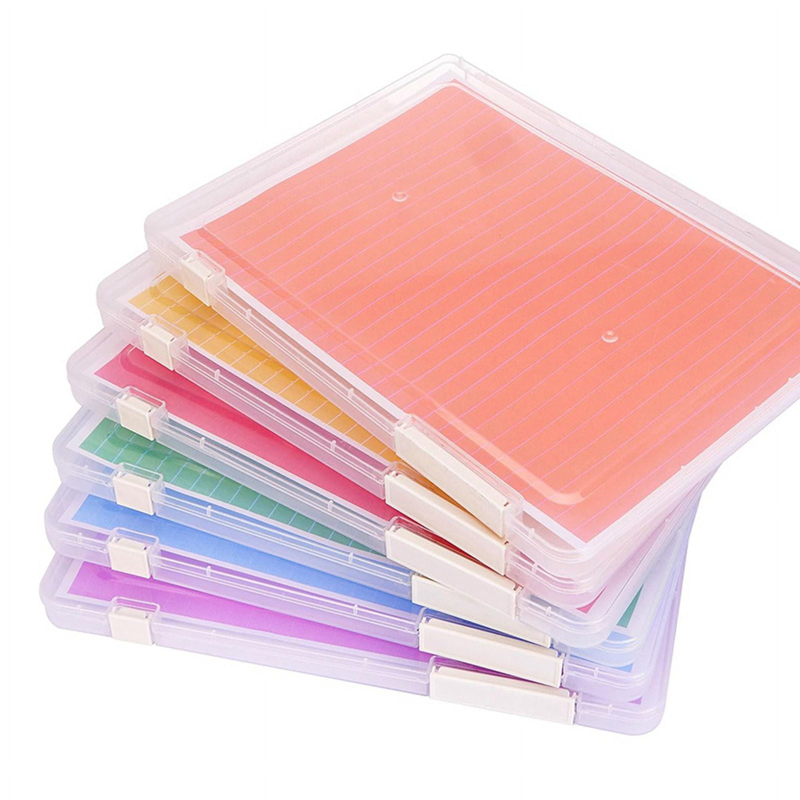 Plastic File Storage Box, 6 Pack A4 Paper Storage Boxes with Two Types ...