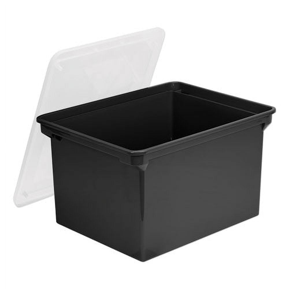 Plastic File Tote, Letter/legal Files, 18.5" X 14.25" X 10.88", Black ...