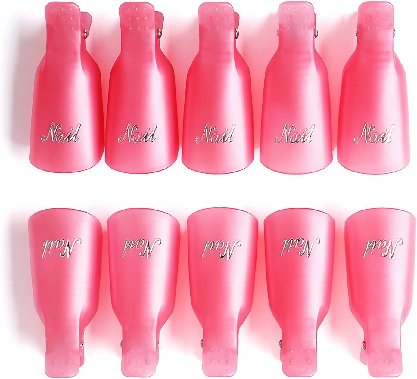 Plastic Finger Toe Nail Soak Off Cap Clips Nail Wipe Cotton Pads Double ...