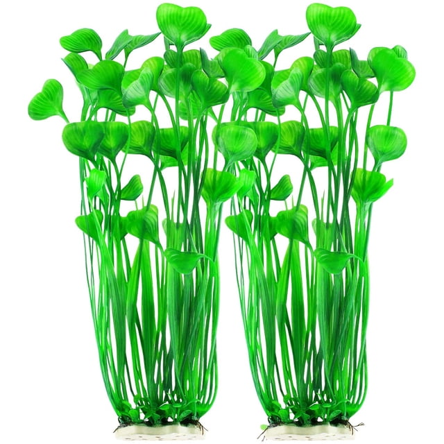 Plastic Fish Tank Plants, 2 Pack Artificial Tall Aquarium Plants for ...