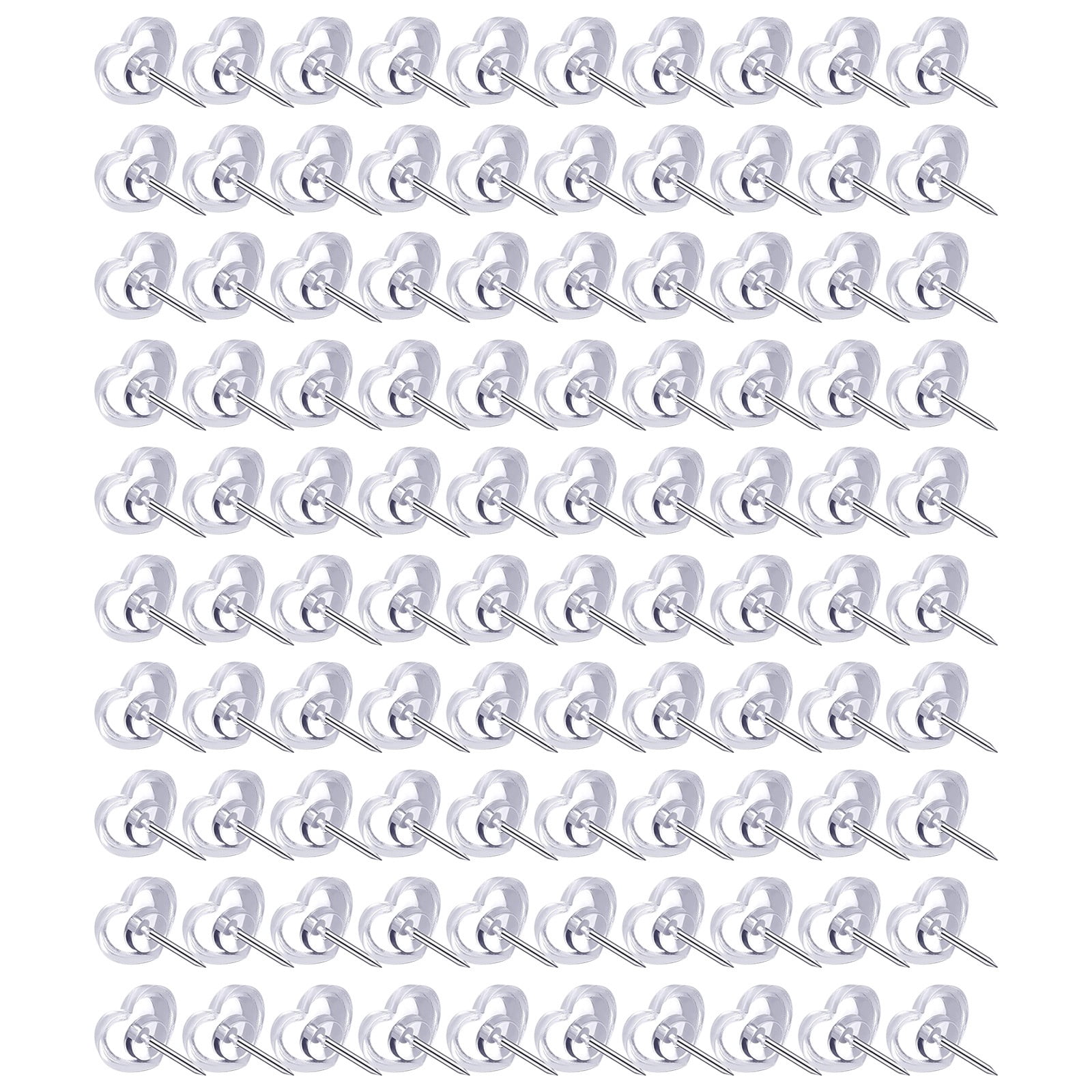 Plastic Flat Head Pushpins, Loetky Clear Thumb Tacks, Practical Set ...